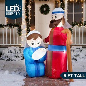 Holiday | 6 Ft Tall Christmas Inflatable Jesus Family Decoration ...